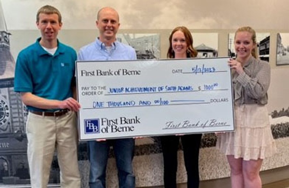 FIRST BANK OF BERNE DONATES TO JUNIOR ACHIEVEMENT OF SOUTH ADAMS ...